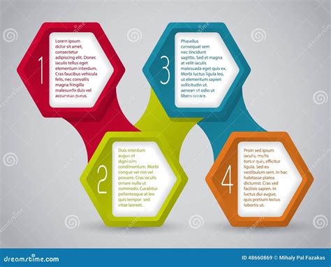 Infographic Design With Connected Hexagons Stock Vector Illustration