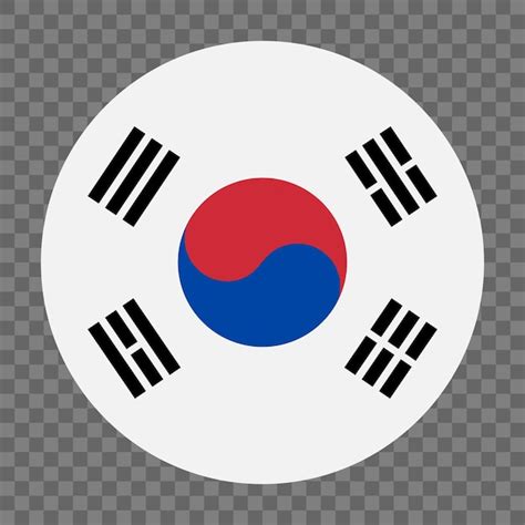 Premium Vector South Korea Flag In Circle
