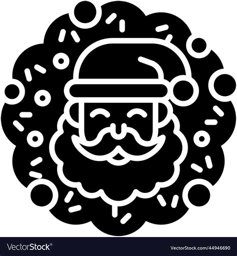 Wreath With Santa Icon Christmas Related Vector Image