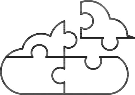 Isolated Cloud Shape Puzzle Icon In Black Outline 24446213 Vector Art