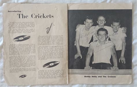 Autographed Australian Promotional Flyer By Buddy And The Crickets