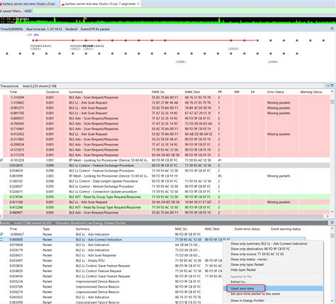 network analyzer features using network analyzer with bluetooth low energy and mesh