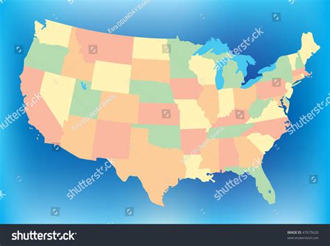 Stylized Usa Map Stock Vector Illustration 47675620 Shutterstock