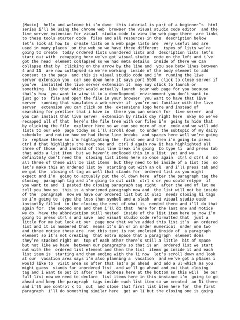 4 English Html Lists Tutorial Html5 List Types Ordered Unordered And Description Downsub