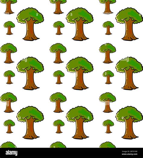 Tree Pattern Illustration Vector On White Background Stock Vector