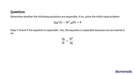 Solved Determine Whether The Following Equations Are Separable If So