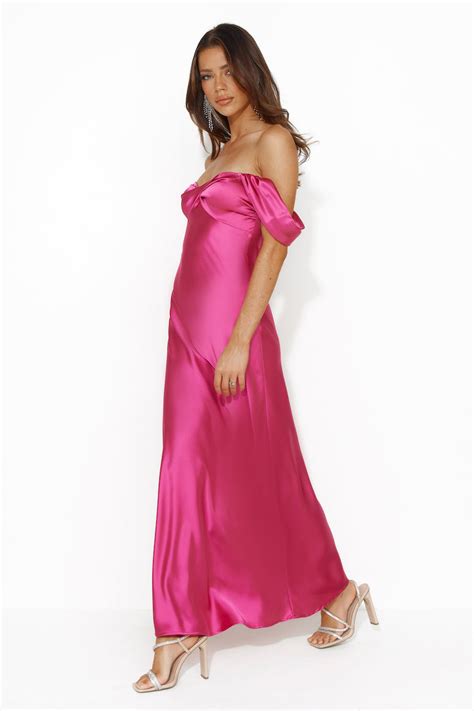 Shine Of Pearls Satin Maxi Dress Pink Hello Molly
