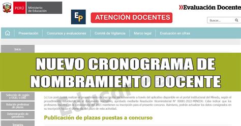 Nuevo Cronograma Para El Nombramiento Docente