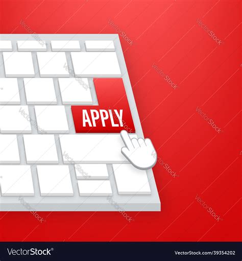 Apply With Cursor Button Internet Icon Pointer Vector Image