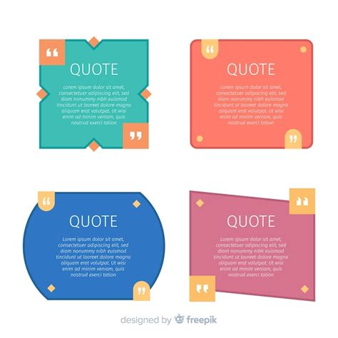 Free Vector Flat Quote Template Collection