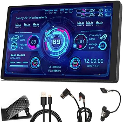 Amazon Com WOWNOVA PC Temperature Display Computer Temp Monitor ARGB Case IPS USB Mini