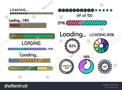 Cartoon Color Loading Progress Bar Icon Stock Vector Royalty Free Shutterstock