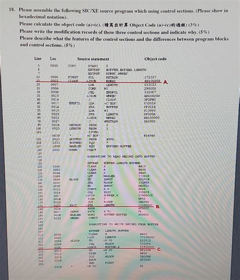18 Please Assemble The Following SIC XE Source Chegg