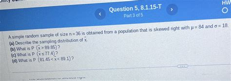 solved a simple random sample of size n 36 is obtained from