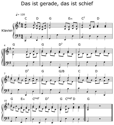 Das Ist Gerade Das Ist Schief Sheet Music For Piano