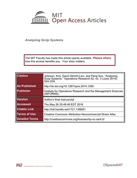 Analyzing Scrip Systems Please Share