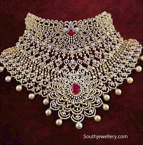 Detachable Bridal Diamond Choker Indian Jewellery Designs