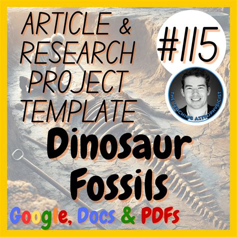 Dinosaur Fossils Science Article Research Project Template Digital Print Teaching