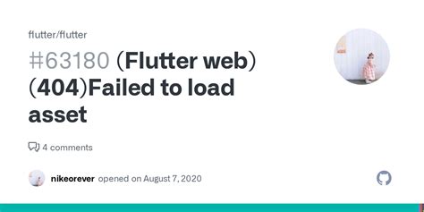 Flutter Web 404failed To Load Asset · Issue 63180 · Flutter