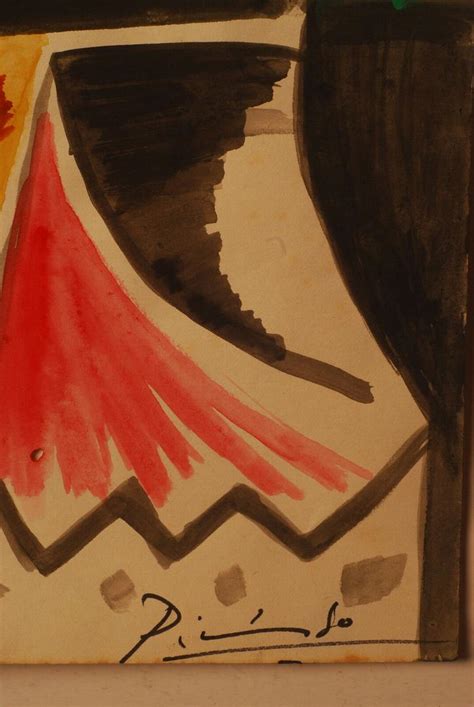 Original Pablo Picasso Water Color On Paper Signed 1982173380