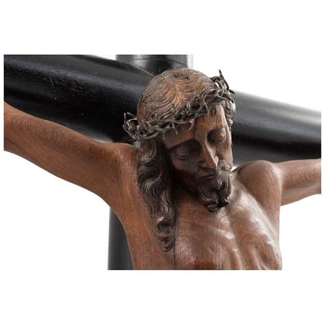 Cristo Crucificado Siglo Xx Talla En Madera Policromada 42 X 38 Cm