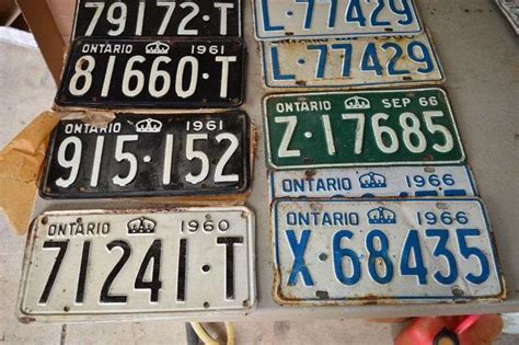 Group Of License Plates From 1960s Vanklaveren Auctions Inc