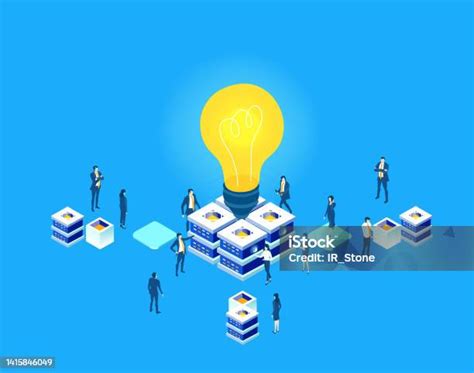 Isometric Business Concept Environment Lots Of Business People Are Working In Big Open Space