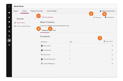 Manage Classes Groups