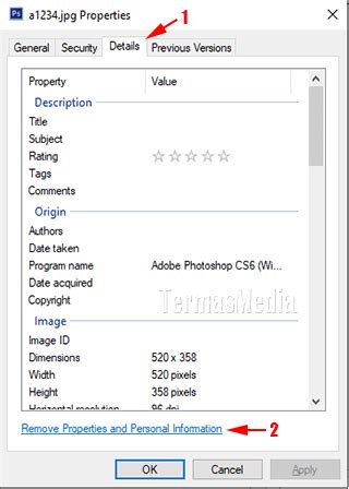 Menghapus Metadata Sebuah File Di Microsoft Windows