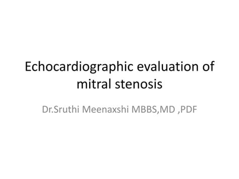 Mitral Stenosis Echocardiography Ppt