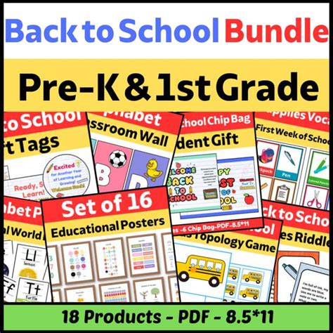 Back to School Bundle –Puzzles and Coloring Activities for Pre-K & 1st ...