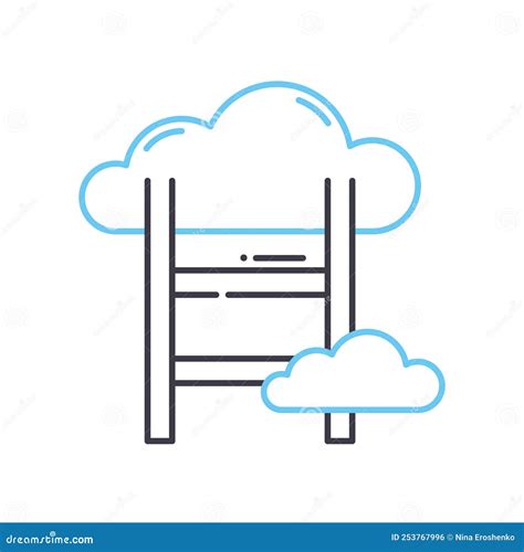 Cloud Storage Line Icon Outline Symbol Vector Illustration Concept Sign Stock Vector