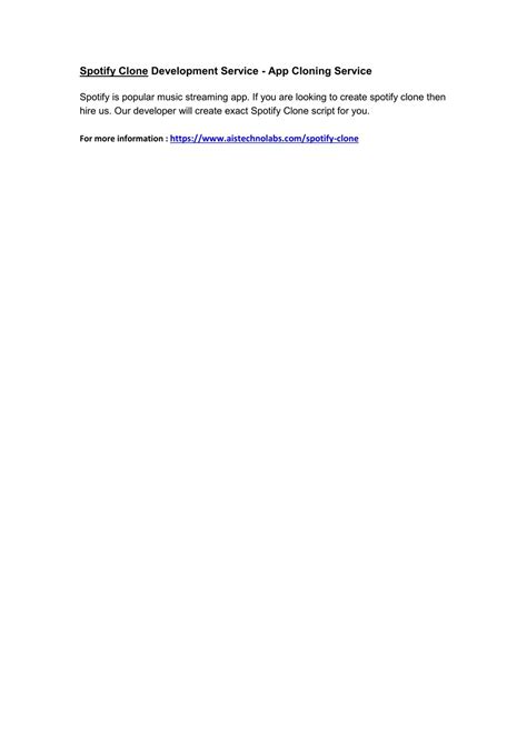 PPT Spotify Clone Development Service App Cloning Service
