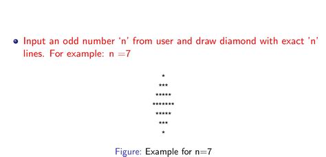 Solved • Input An Odd Number N From User And Draw Diamond