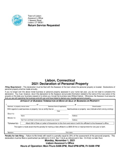 Fillable Online 2023 Personal Property Declaration Short Form Fax Email