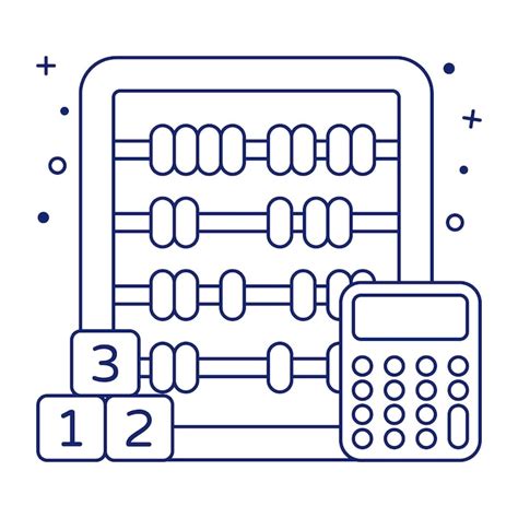 Un marco de cuentas de conteo con el icono del cruncher de cálculo Vector Premium