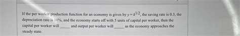 solved if the per worker production function for an economy