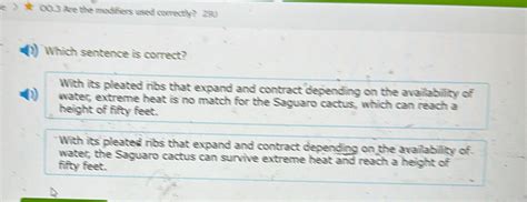 Solved Oo3 Are The Modifiers Used Correctly 29u Which Sentence Is