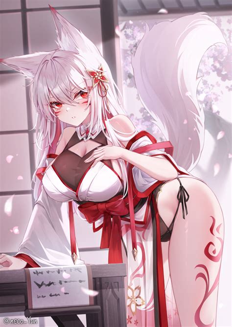 Yeosi Original Highres 1girl Animal Ear Fluff Animal Ears Breasts