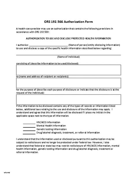 Oregon Hipaa Medical Release Form Pdfsimpli