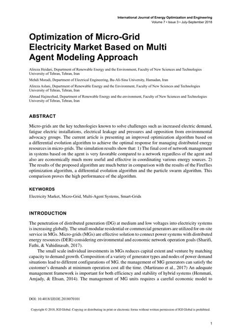 pdf optimization of micro grid electricity market based on multi