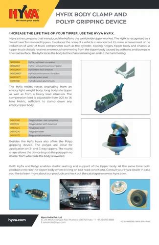 Hyva Hyfix And Polyp Clamp At Best Price In Indore Id 2852986661248