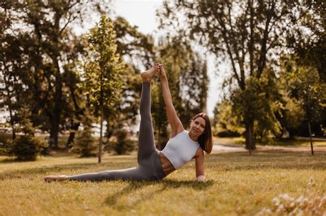 Premium Photo Full Length Yoga Concept Sporty Woman Sit In Yoga