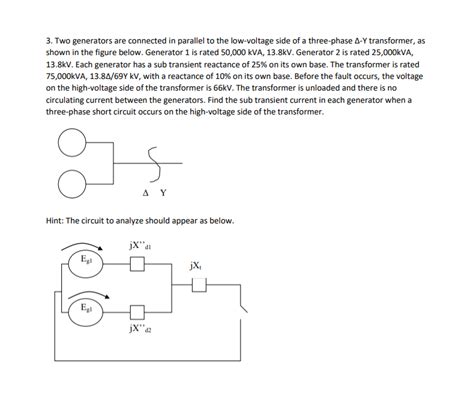 Solved Two Generators Are Connected In Parallel To The Chegg