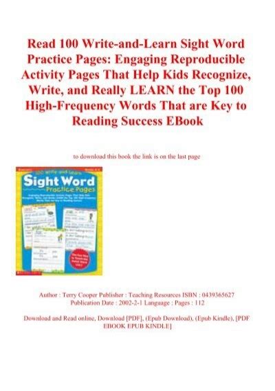 Read 100 Write And Learn Sight Word Practice Pages Engaging