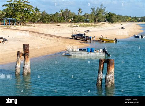 Small Boats At Boat Ramp At Seisia Beach Cape York Peninsula Far