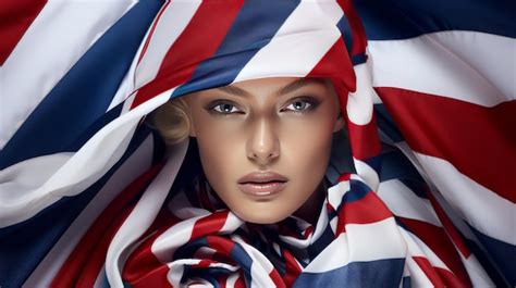 Mannequin Wearing Red White And Blue Scarf Premium Ai Generated Image