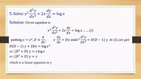 Homogeneous Linear Differential Equations Ppt