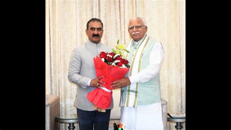 Sukhu Meets Khattar Says Water Cess Wont Harm Haryana Hindustan Times