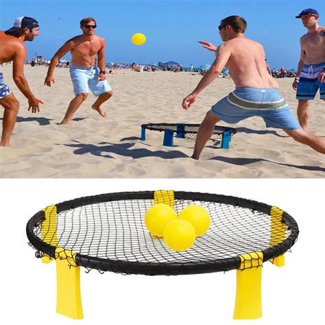 Beach Volleyball Ball Mini Game Set Outdoor Team Sports And Lawn Fitness